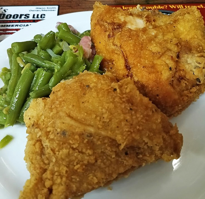 Golden-brown fried chicken that makes Colonel Sanders nervous. That perfect crunch is the soundtrack to Midwestern happiness.