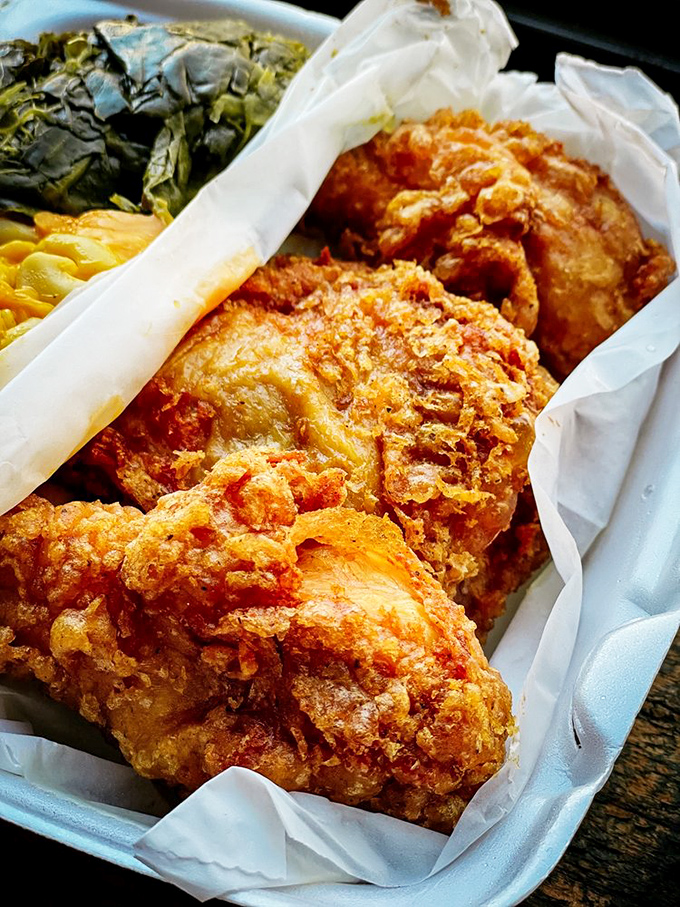 Golden-brown perfection that makes Colonel Sanders look like an amateur. This chicken's crackling skin gives way to juicy meat that might just change your life.