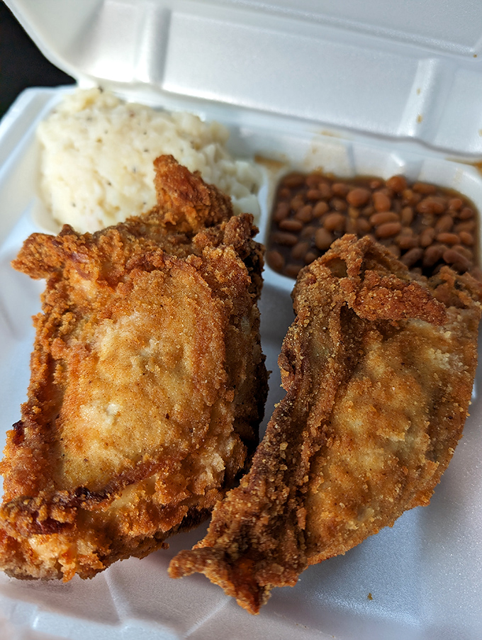 Golden-brown perfection that makes Colonel Sanders look like an amateur. Paired with mashed potatoes and beans, it's Kansas comfort on a plate.