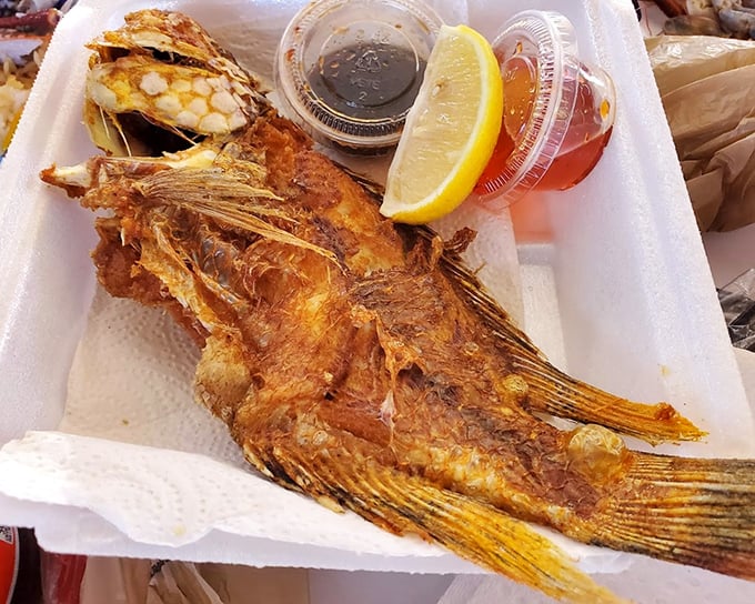 Golden-fried to perfection, this catch of the day proves that sometimes the best things in life require a little patience and a lot of hot oil.