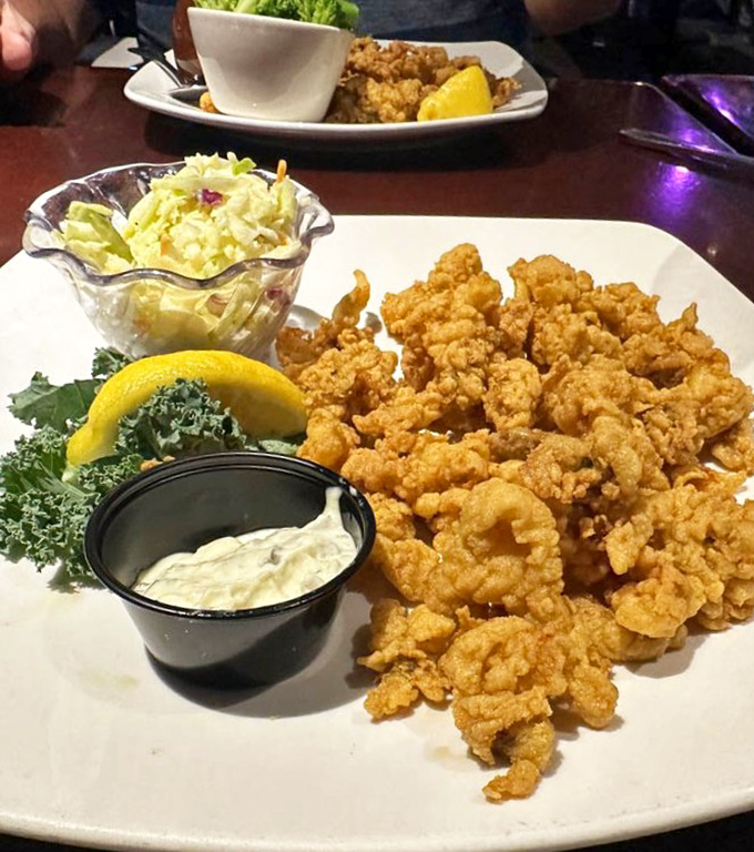 Golden, crispy perfection: whole-belly clams that could make a Bostonian weep with joy, served a thousand miles from home.