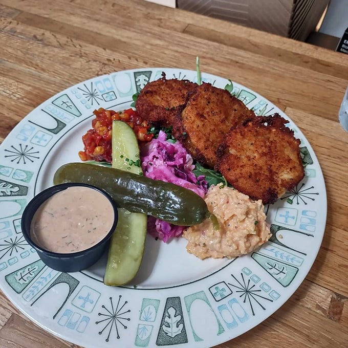 Not just fried green tomatoes&mdash;a masterclass in Southern technique. That cornmeal crust shatters like culinary fireworks with each bite.