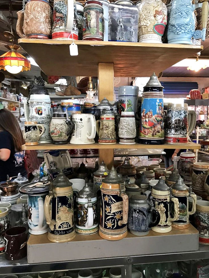 German beer steins tell stories of craftsmanship and celebration. Each ornate mug practically begs to be filled with something frothy and delicious.