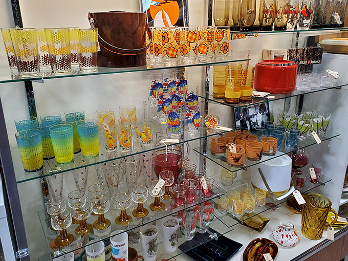 Colorful vintage glassware that puts modern kitchen equipment to shame. These aren't just cups &ndash; they're conversation pieces with pedigrees!