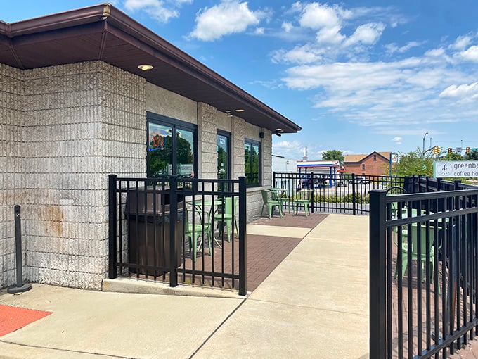 Local coffee shops like this provide those essential "third places" where retirees gather for morning rituals of caffeine and conversation away from home.