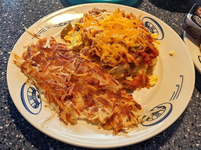 These aren't just hash browns&mdash;they're crispy golden portals to potato paradise. Perfectly crisped exterior, tender inside, and worth every parsec of your journey.