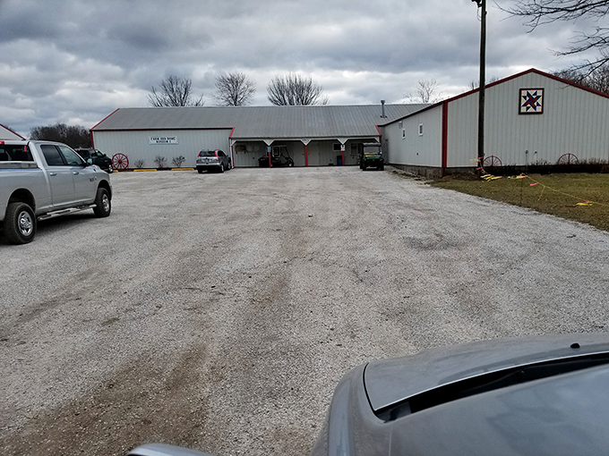 Rural charm meets historical preservation at this white barn complex, where America's agricultural heritage isn't just remembered&mdash;it's celebrated with authentic Midwestern enthusiasm. 