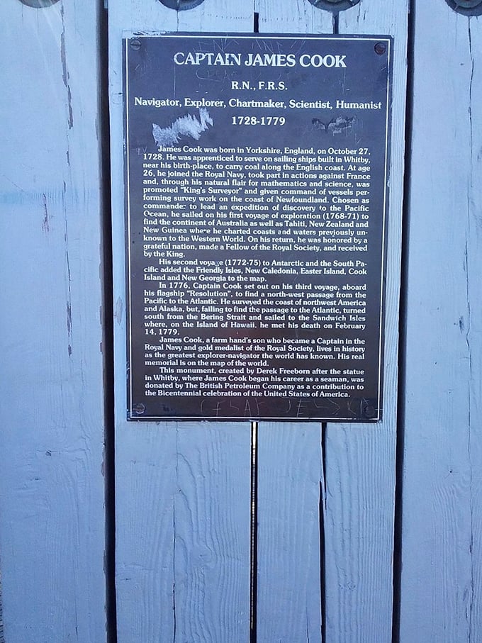 Historical markers remind us explorers have been getting lost here for centuries. Captain Cook never had Google Maps, yet somehow managed better than most of us today.