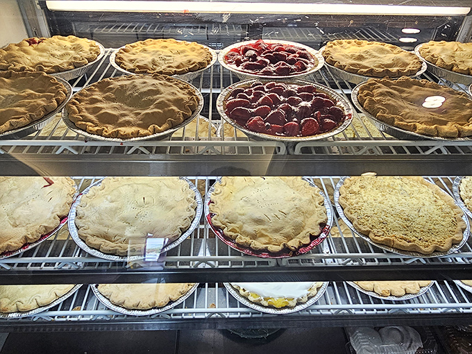 The pie case at Bingham's &ndash; where life-changing decisions are made daily and diet plans go to die gloriously.