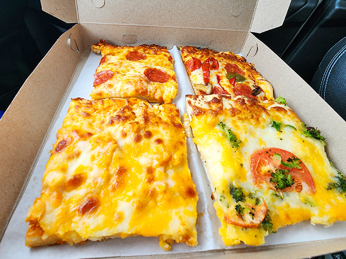 Pizza that makes you question every other slice you've ever eaten. The cheese pull on these beauties could win Olympic medals.