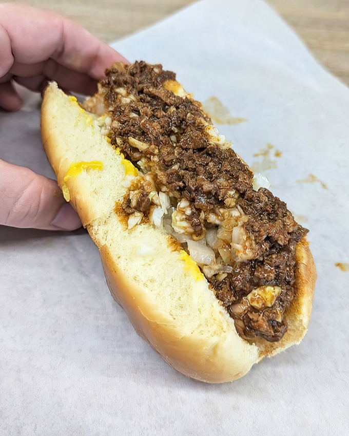 This isn't just a hot dog&mdash;it's a Carolina tradition. Topped with homemade chili and nestled in a soft bun, it's comfort food incarnate.
