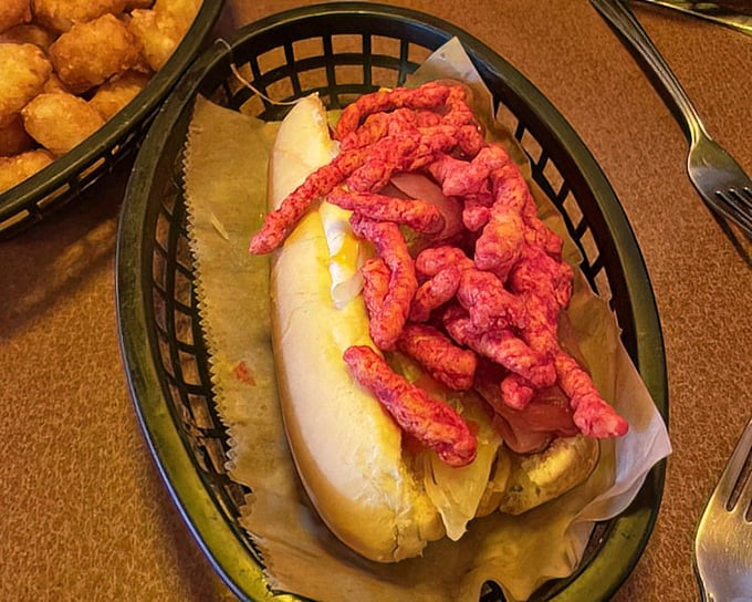 Hot dog meets Cheetos in a union that shouldn't work but absolutely does. Like finding out your favorite sitcom character and drama lead would make perfect roommates.