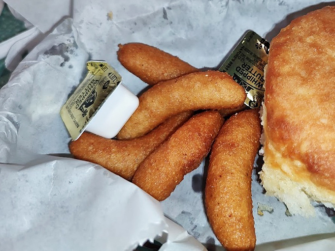 Hush puppies that crunch like your childhood memories should. These golden cornmeal treasures aren't just sides&mdash;they're the opening act to barbecue's main event.