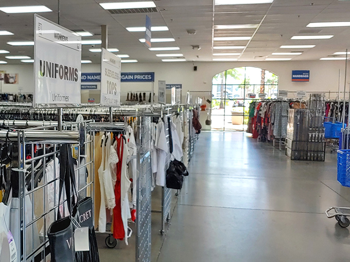 A dedicated section for uniforms&mdash;where casino workers, healthcare professionals, and service industry folks find career wear without breaking the bank.