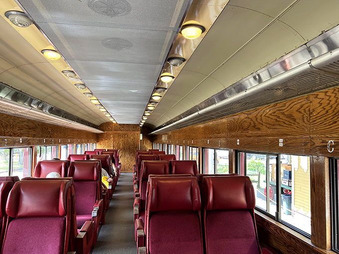 First-class seating that would make Amtrak blush. These plush burgundy thrones offer front-row tickets to New Hampshire's greatest show: its landscape.