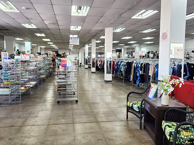 The vastness of the interior is almost overwhelming. Like the first time I saw the Grand Canyon, but with more Hawaiian shirts.