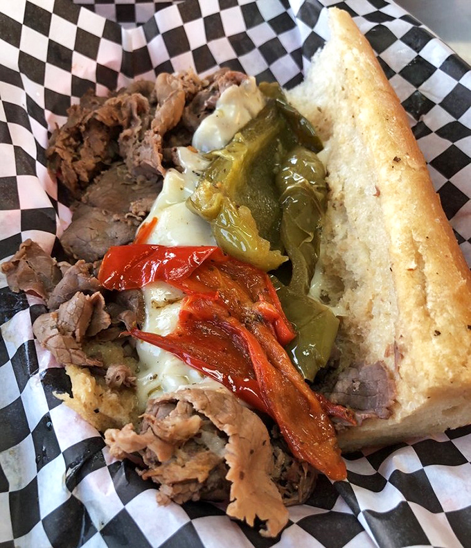 The Italian beef in all its glory &ndash; thinly sliced, perfectly seasoned, and ready to transport you 1,700 miles northeast with one bite.