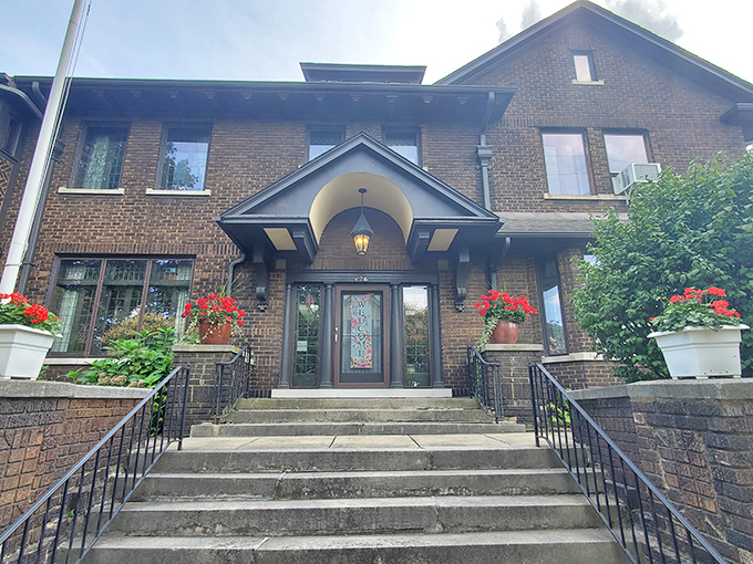 Brick homes with welcoming porches define Steubenville neighborhoods, where flower boxes aren't just decorations but conversation starters with soon-to-be friends.