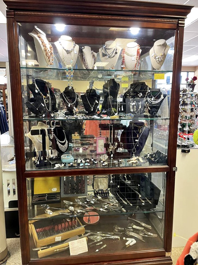 Glittering possibilities behind glass&mdash;where yesterday's statement pieces await tomorrow's special occasions. Jewelry that tells stories without saying a word.