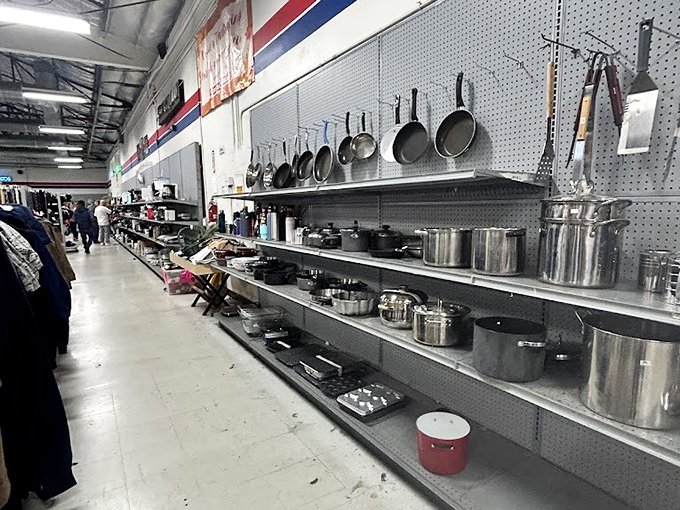 The kitchenware section could outfit a small restaurant, with enough pots and pans to make Julia Child do a double-take.
