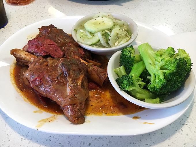 The legendary lamb shank doesn't just fall off the bone&mdash;it practically jumps onto your fork with enthusiasm.