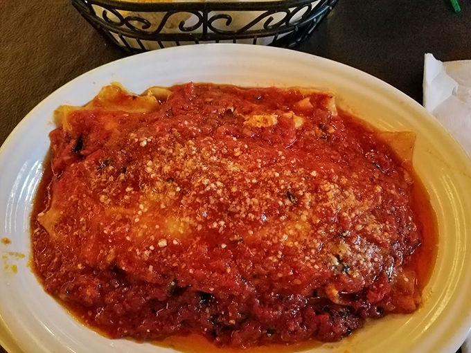 Behold, the lasagna that launched a thousand return visits. Layers of pasta, cheese, and sauce in perfect architectural harmony.