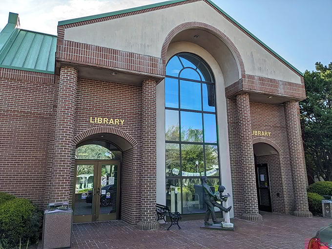 The Beaufort Library welcomes bibliophiles with its grand arched entrance. Even in our digital age, there's something magical about this brick temple of stories.
