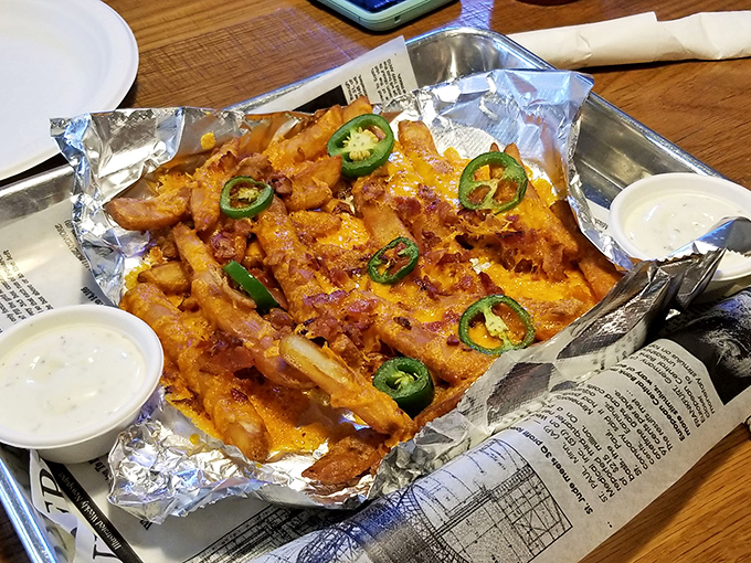 These loaded fries aren't just a side dish&mdash;they're the main event, with melted cheddar, crispy bacon, and jalape&ntilde;os performing flavor acrobatics.