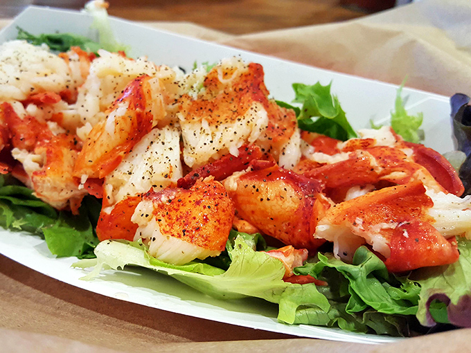 Chunks of sweet Maine lobster nestled on crisp greens. This isn't just a salad&mdash;it's what mermaids must eat at their underwater dinner parties.