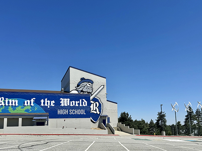 Even the local high school boasts "Rim of the World" credentials. Imagine having this view during algebra class!