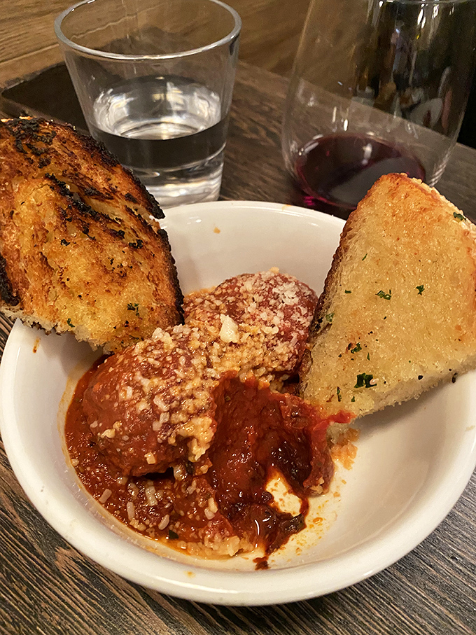The legendary meatballs that launched a thousand road trips. Nestled in rich tomato sauce with crusty bread for dipping &ndash; resistance is futile.