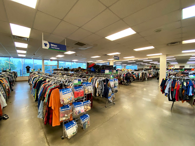 The men's department: where flannel shirts with plenty of life left meet barely-worn designer pieces that somehow landed in Buckhannon.