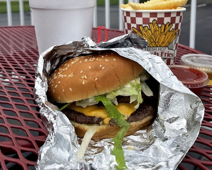 The Miller Boy doesn't need fancy frills to impress &ndash; just two juicy patties, melty cheese, and fresh toppings.