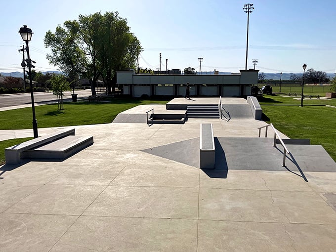 Skateboarding paradise where gravity takes a vacation and teenagers perfect the art of defying it.