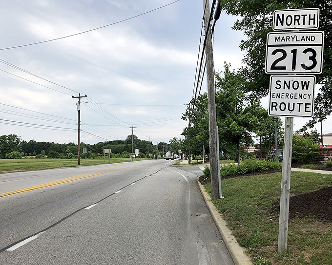 Maryland Route 213 &ndash; the road that brings you to Chestertown's doorstep, where even the "Snow Emergency Route" sign seems to whisper, "Take it easy, you're almost there."