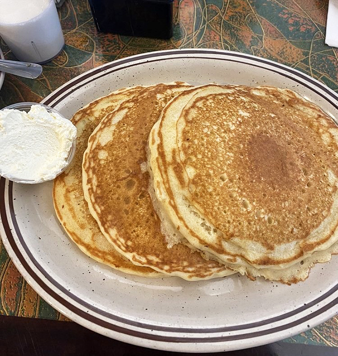 These pancakes could double as manhole covers, but infinitely more delicious and definitely better with syrup.