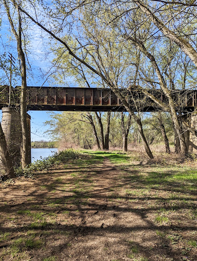Where concrete meets nature. This path under the bridge offers a cool respite on hot summer days and unexpected urban charm.