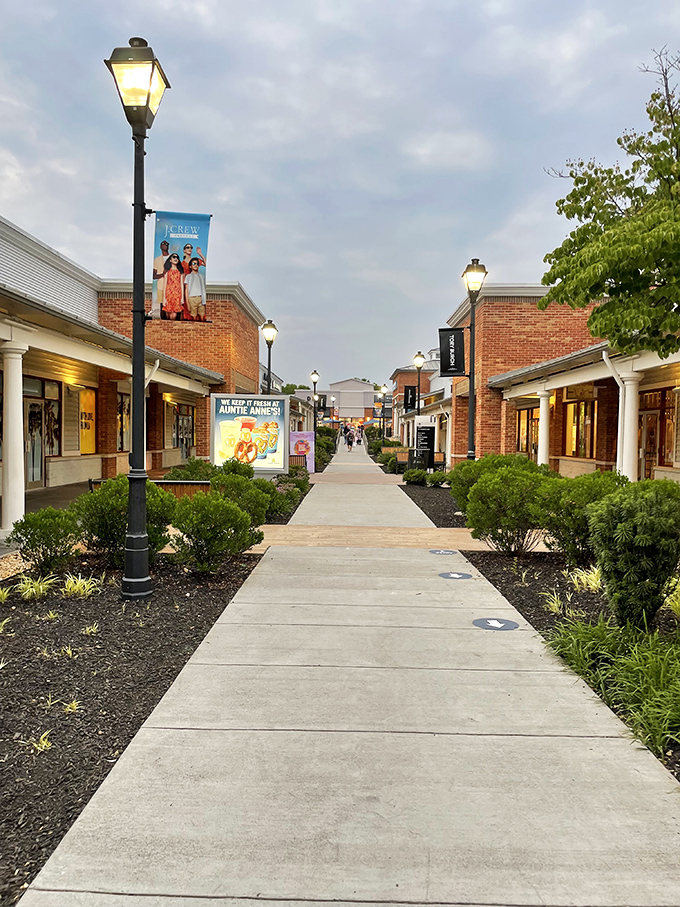 Twilight shopping takes on a magical quality as lantern-lit pathways guide you to your next fashion discovery.