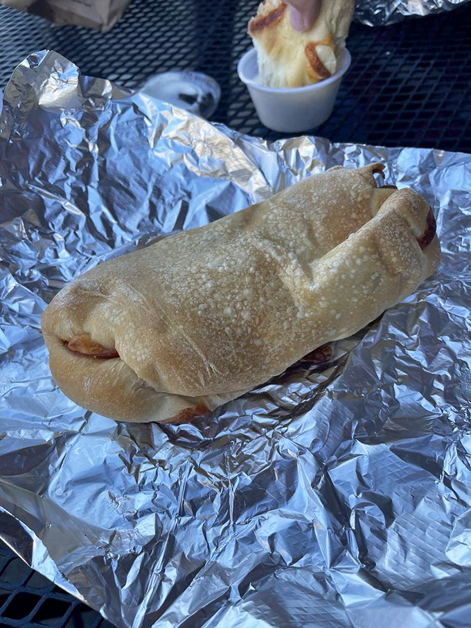 Not just any pepperoni roll&mdash;this is what happens when pretzel dough embraces pepperoni in a warm, cheesy hug that puts ordinary bread to shame.