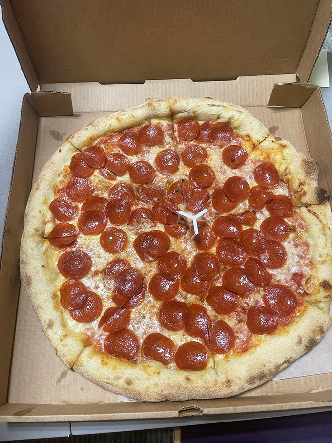 This isn't just pepperoni pizza&mdash;it's a masterclass in proper topping distribution. Each slice guarantees the perfect pepperoni-to-cheese ratio.