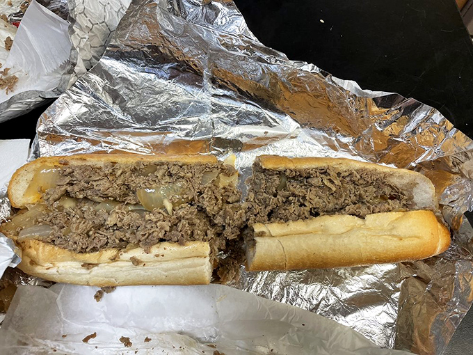 The holy grail of Philly cheesesteaks &ndash; thinly sliced ribeye nestled in a perfect roll. This isn't just a sandwich; it's a religious experience.
