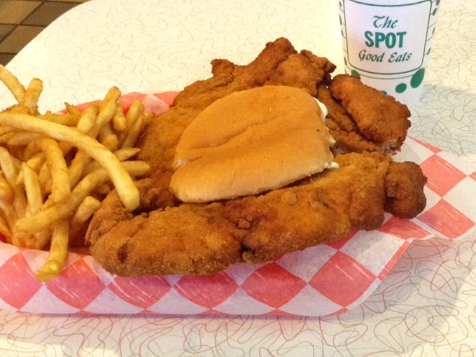 The legendary tenderloin sandwich &ndash; where the meat refuses to acknowledge the boundaries of its bun. Worth every napkin you'll need.