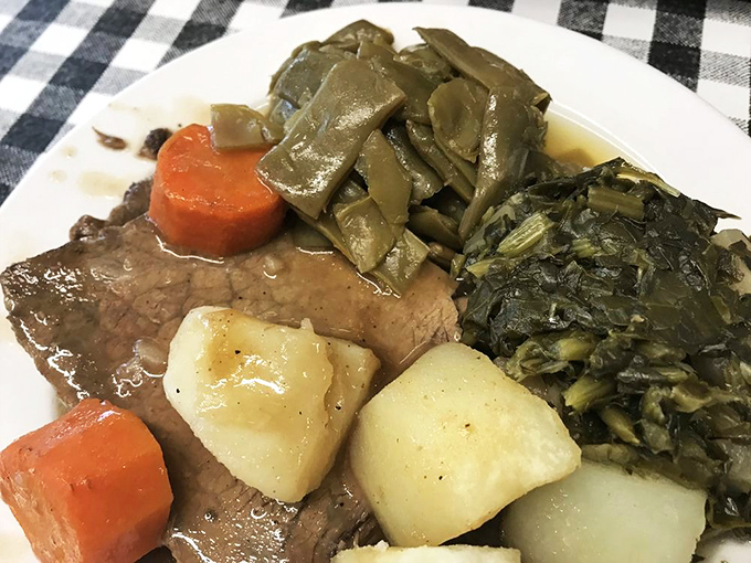 Behold the pot roast&mdash;fork-tender beef swimming in gravy that could make a vegetarian question their life choices.
