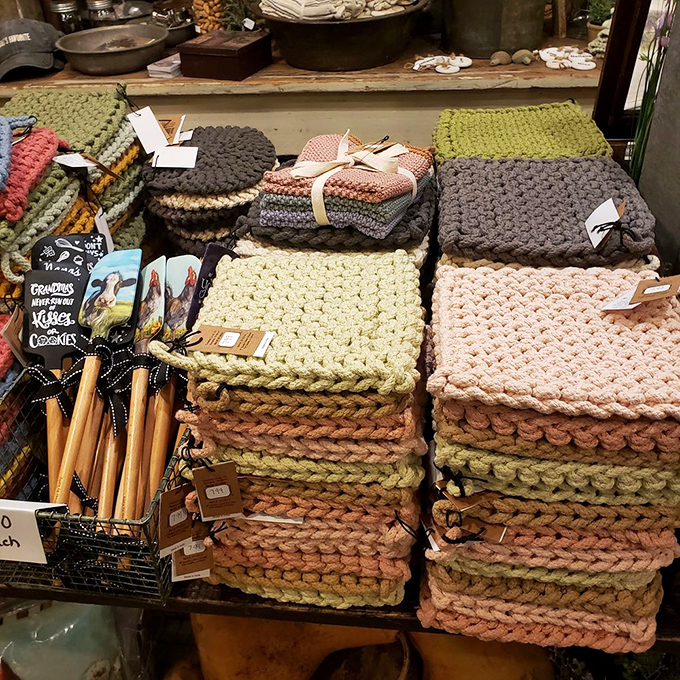 Handcrafted coziness in every stitch! These colorful potholders and dishcloths bring Pennsylvania Dutch practicality to modern kitchens.
