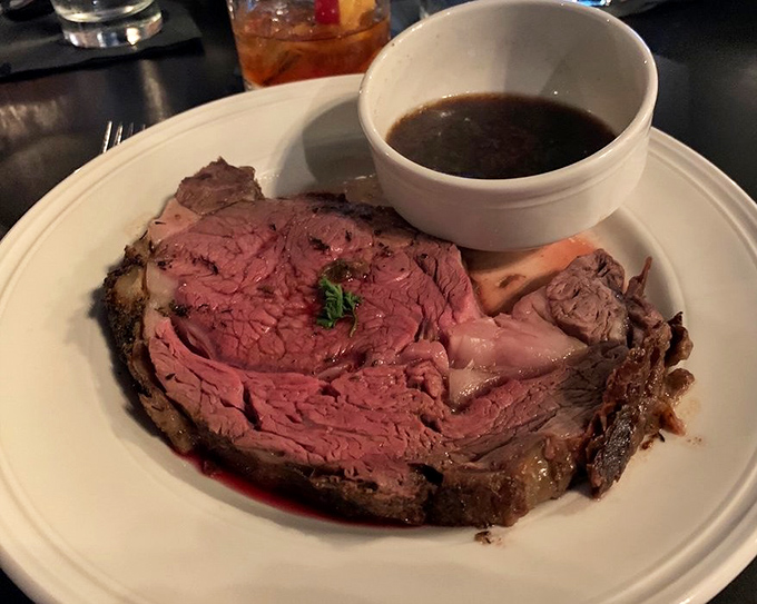 Prime rib perfection that makes you question every other beef experience in your life. That au jus? Liquid gold.