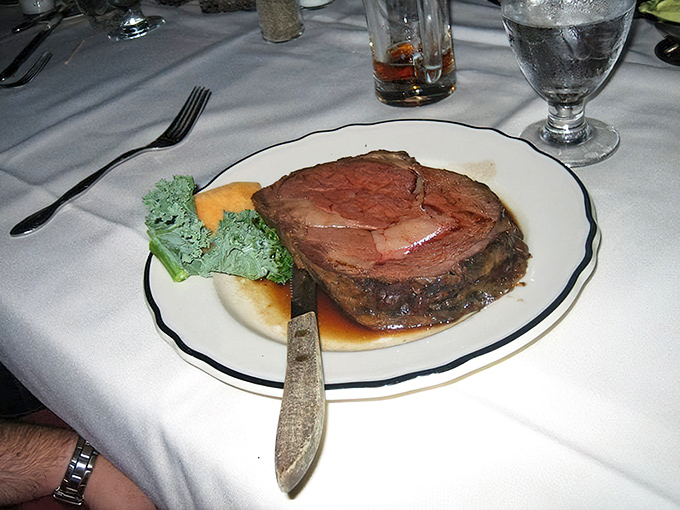 Behold the Saturday special: prime rib so tender it surrenders to your fork without putting up a fight.