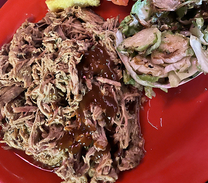 Behold, pulled pork in its natural habitat &ndash; tender, succulent, and practically begging to be devoured alongside that perfect coleslaw companion.