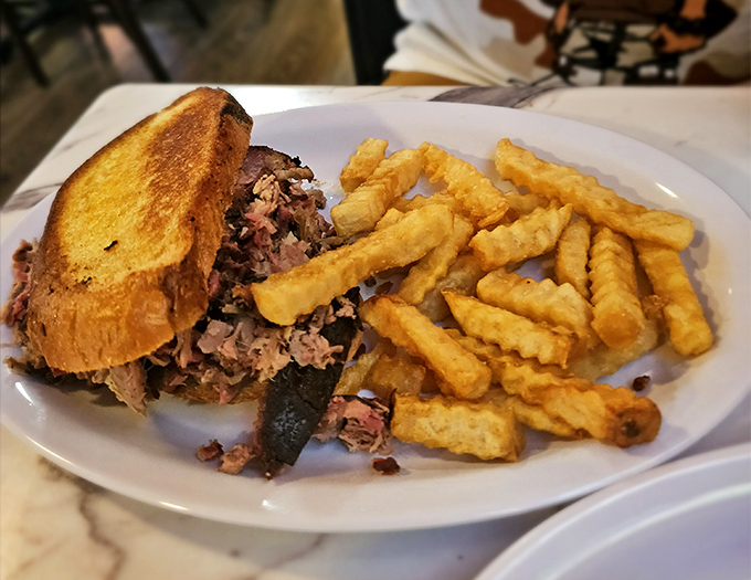 Behold the pulled pork sandwich that'll make you question every other sandwich you've ever called "good" in your life.