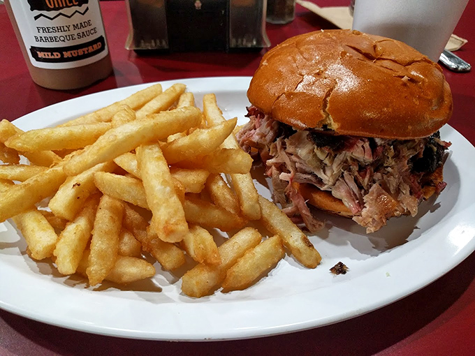 The legendary pulled pork sandwich arrives like a celebrity in disguise &ndash; humble in appearance but causing spontaneous eye-closing with each bite.