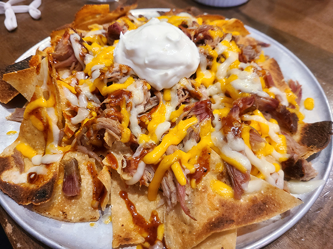 These pulled pork nachos aren't just a starter—they're a declaration of intent. The kitchen is basically saying, "Buckle up, friends. We're just getting started."